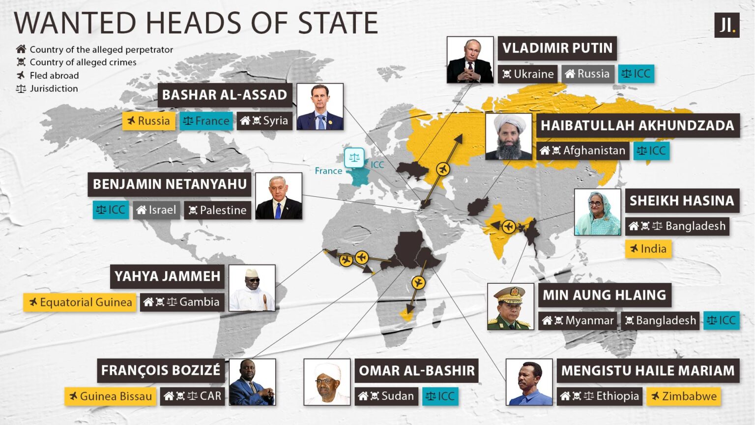 Putin, Netanyahu and the others: ten wanted heads of state